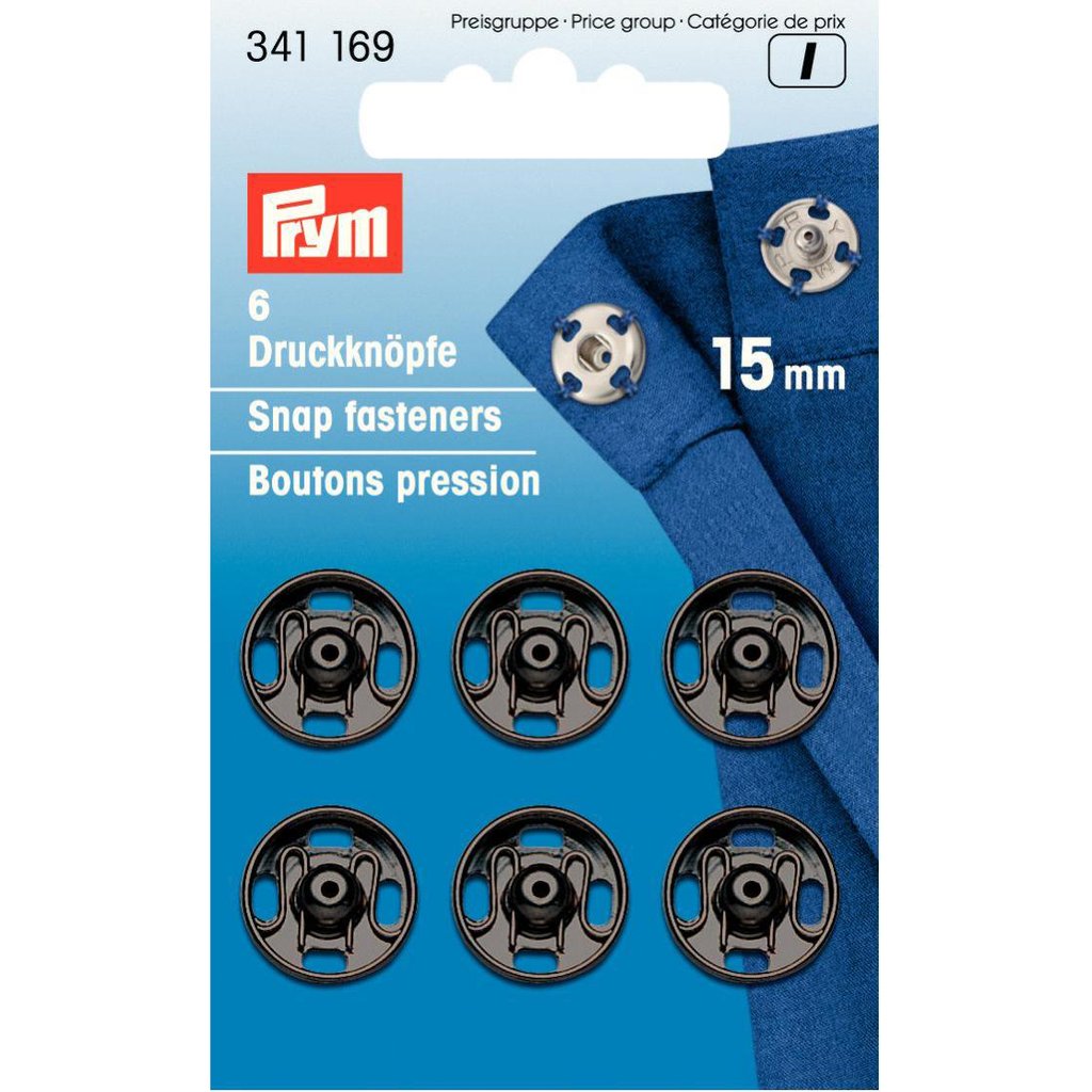 Prym Sew On Snap Fastener Black 15mm – The Quilted Bear