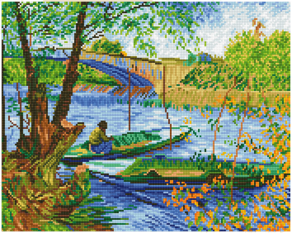 Diamond Dotz Fishing in Spring (Van Gogh) Diamond Painting Kit – The ...