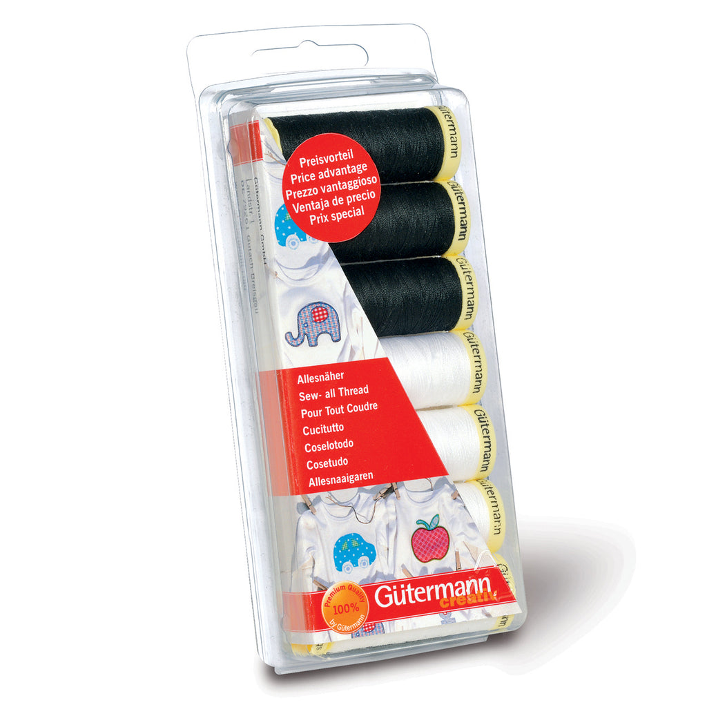 Gutermann Assorted Sew-All Thread 7 x 100m Black and White – The ...