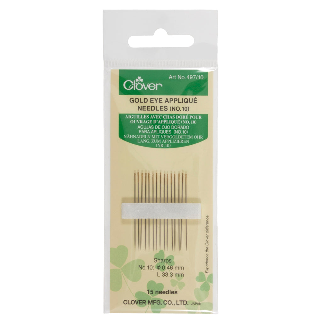 Clover Gold Eye Applique Needles Size 10 – The Quilted Bear