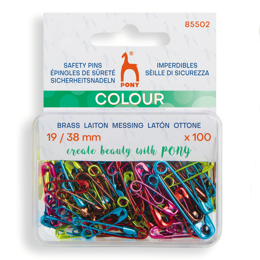Pony Multi-Coloured Brass Safety Pins Assorted Sizes – The Quilted Bear