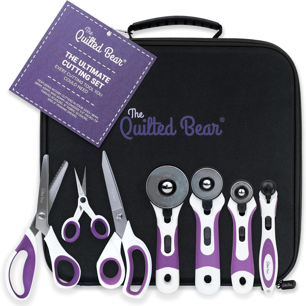 The Quilted Bear Ultimate Cutting Set - 4 Rotary Cutters, Titanium Coa