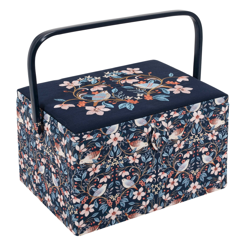 Hobby Gift Sewing Box (L): Embroidered: Blossom Birds – The Quilted Bear